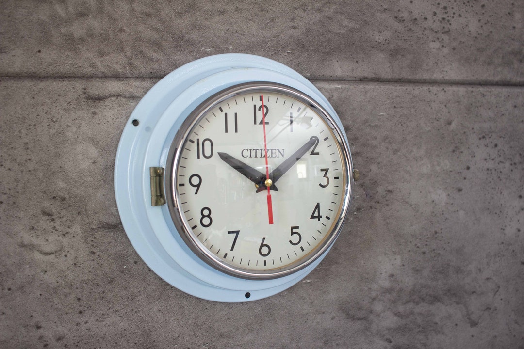 Citizen Blue Industrial Wall Clock - Etsy