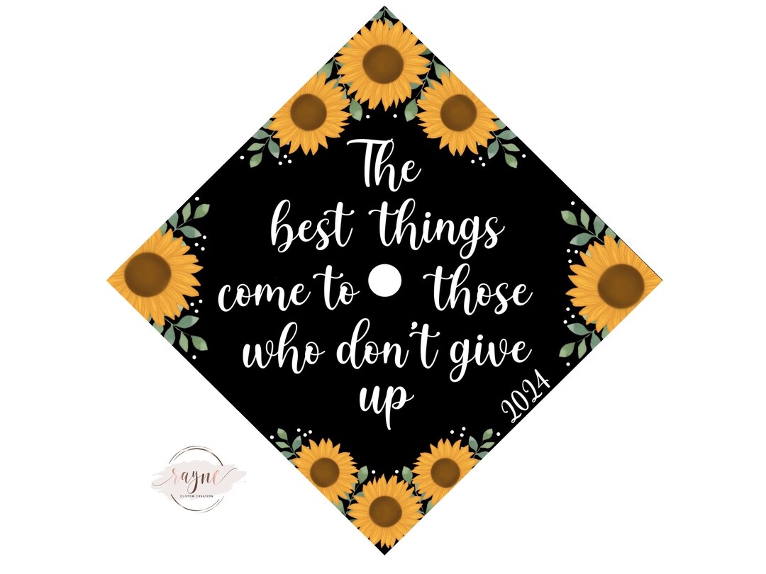 Custom Sunflower Printed Graduation Cap Topper - Etsy