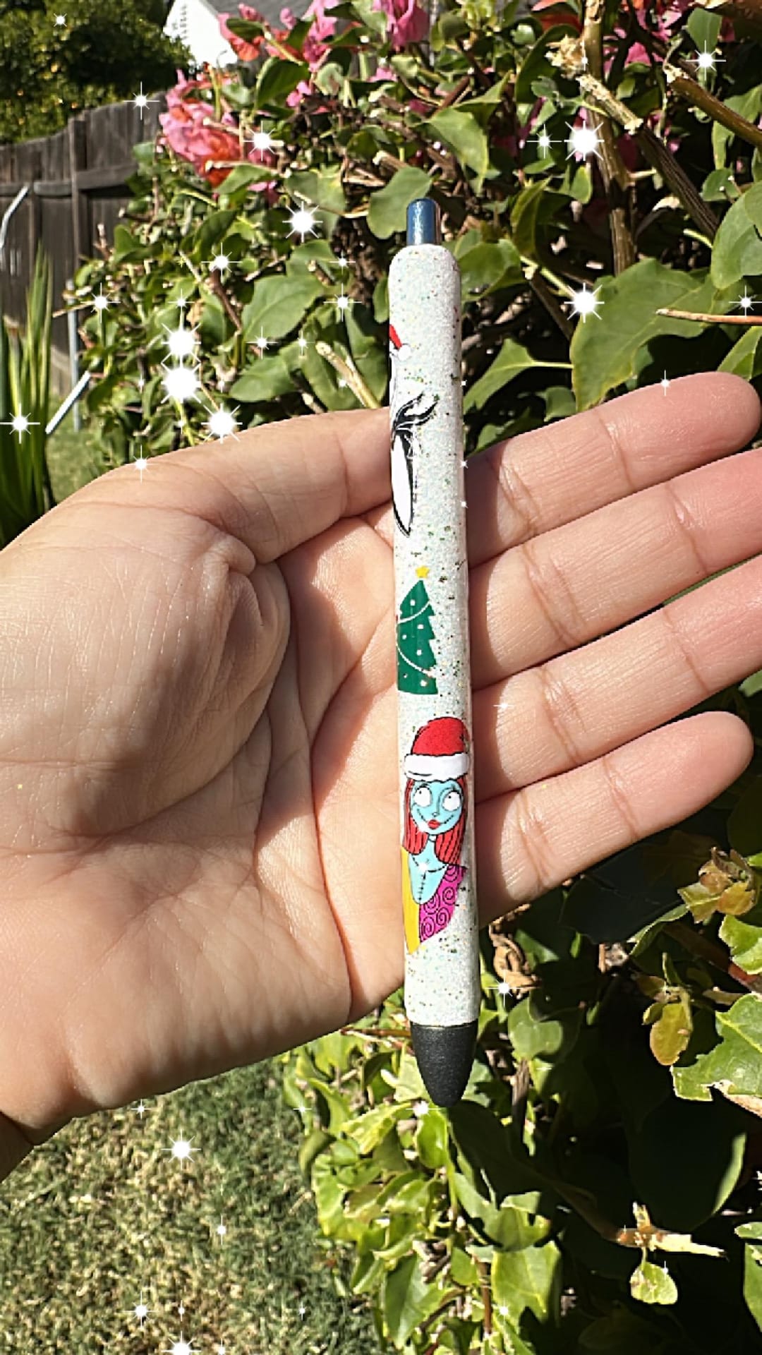 Jack and Sally Inspired Christmas Glitter Pen | Christmas Pen | Custom ...