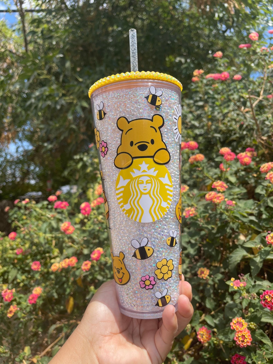 Honey Bear Inspired Rhinestone Filled Cup Rhinestone Tumbler Rhinestone ...