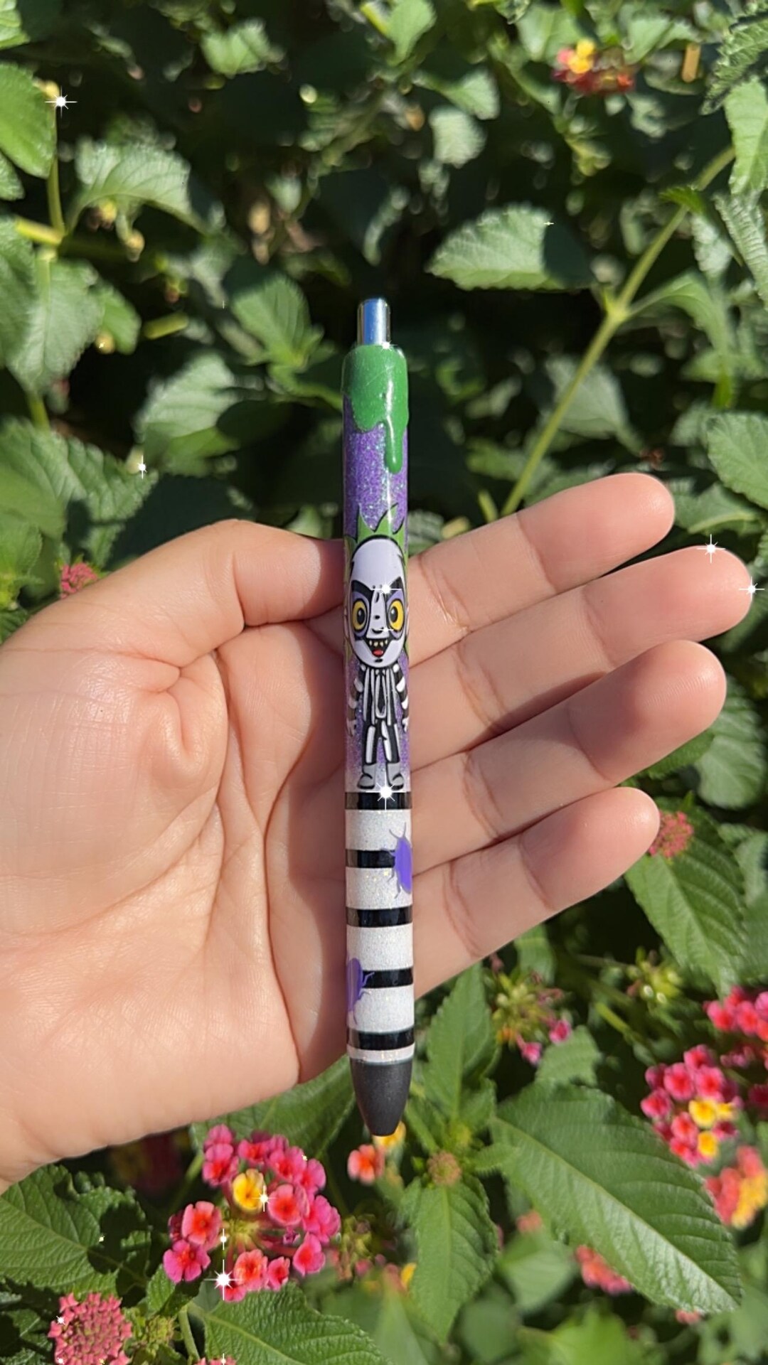 Beetlejuice Inspired Glitter Pen | Halloween Pen | Custom Pen | Horror ...