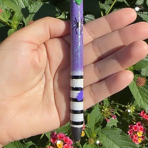 Beetlejuice Inspired Glitter Pen | Halloween Pen | Custom Pen | Horror ...