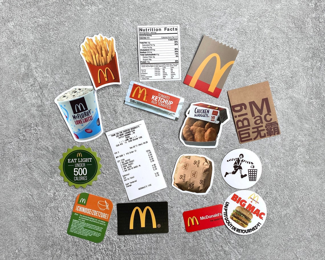 McDonalds Logo Sticker Pack X 15 pcs Big Mac Fries Chicken | Etsy