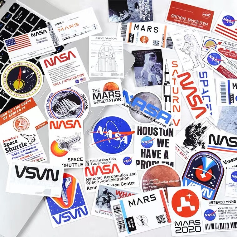 45 X Nasa Sticker Pack NASA SpaceX Sticker Wordings labels | Etsy
