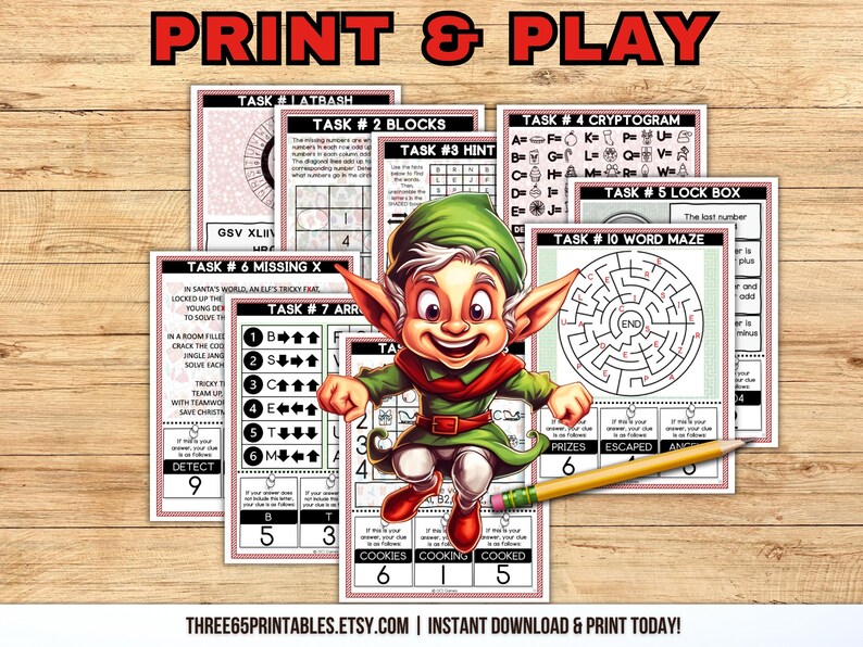 Christmas Jingle Jangle Jailbreak Escape Room Kit, Kids Puzzle Game ...