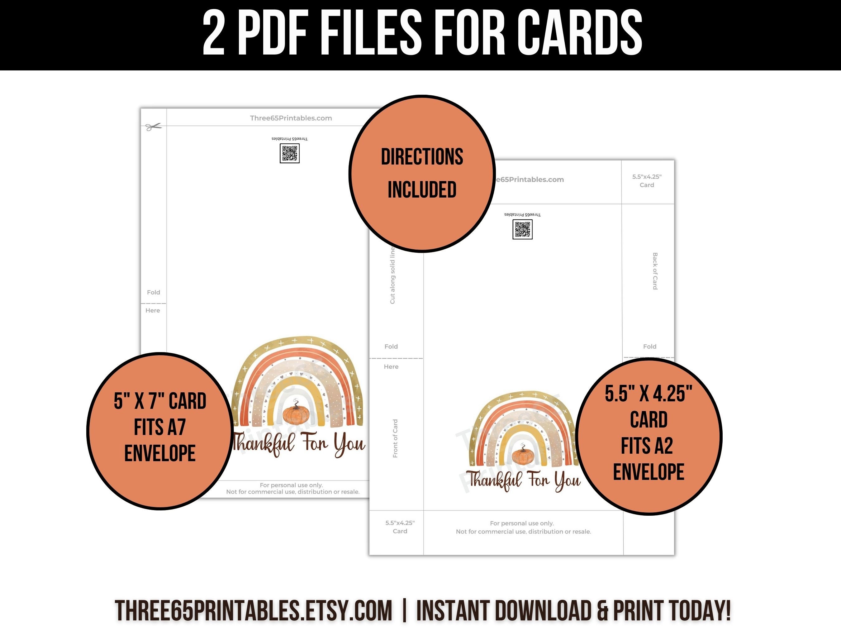 Thanksgiving Card Printable 5x7, Happy Thanksgiving Greeting Card ...