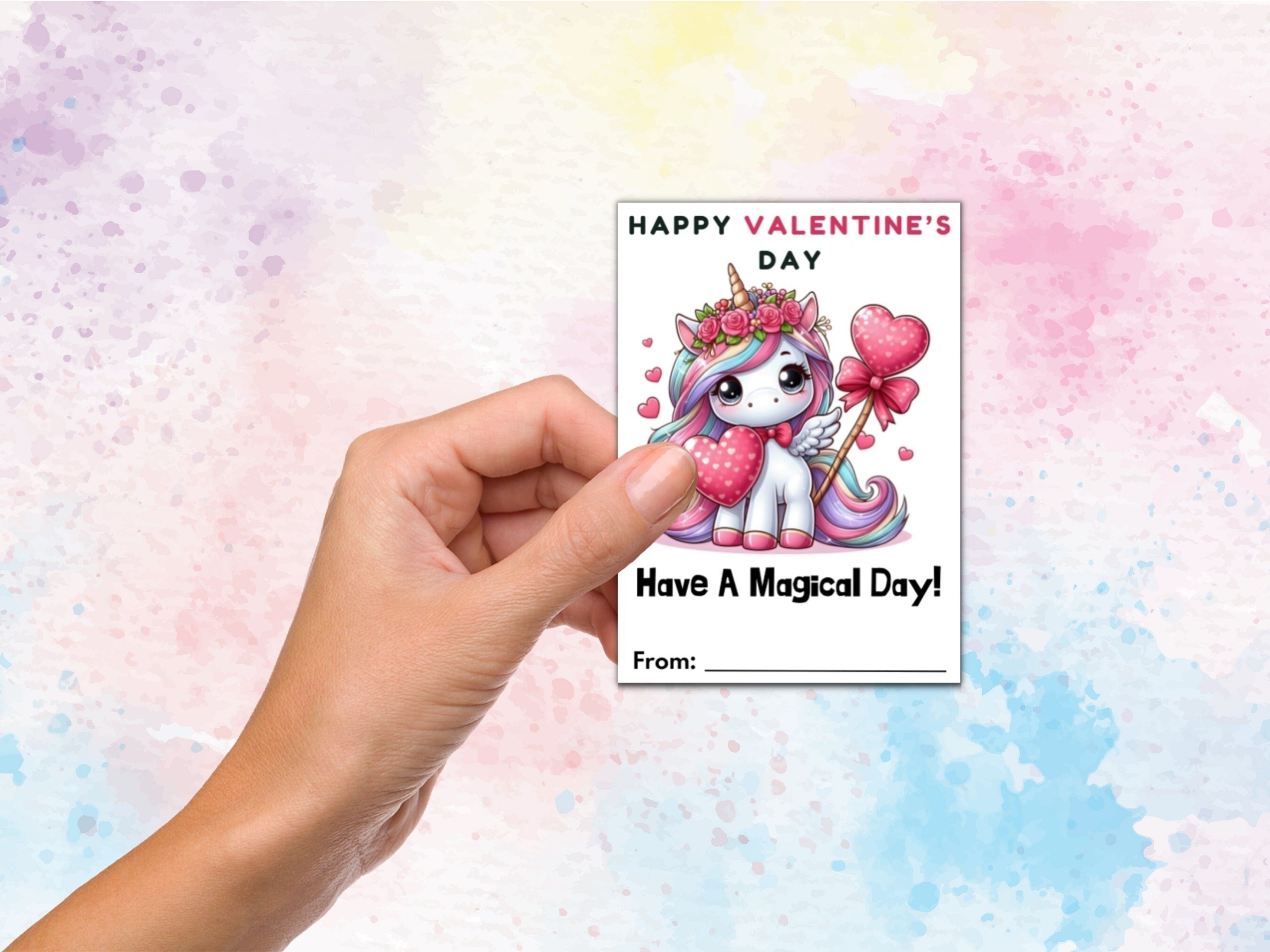 Magical Unicorn Printable Valentine Cards for Kids DIY Classroom Cards ...