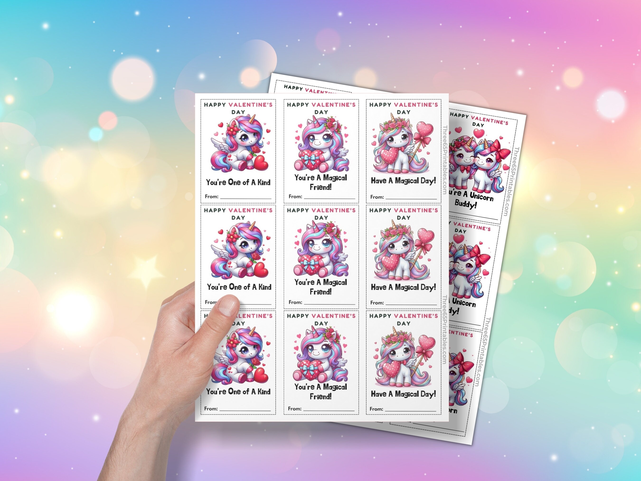 Magical Unicorn Printable Valentine Cards for Kids - DIY Classroom ...