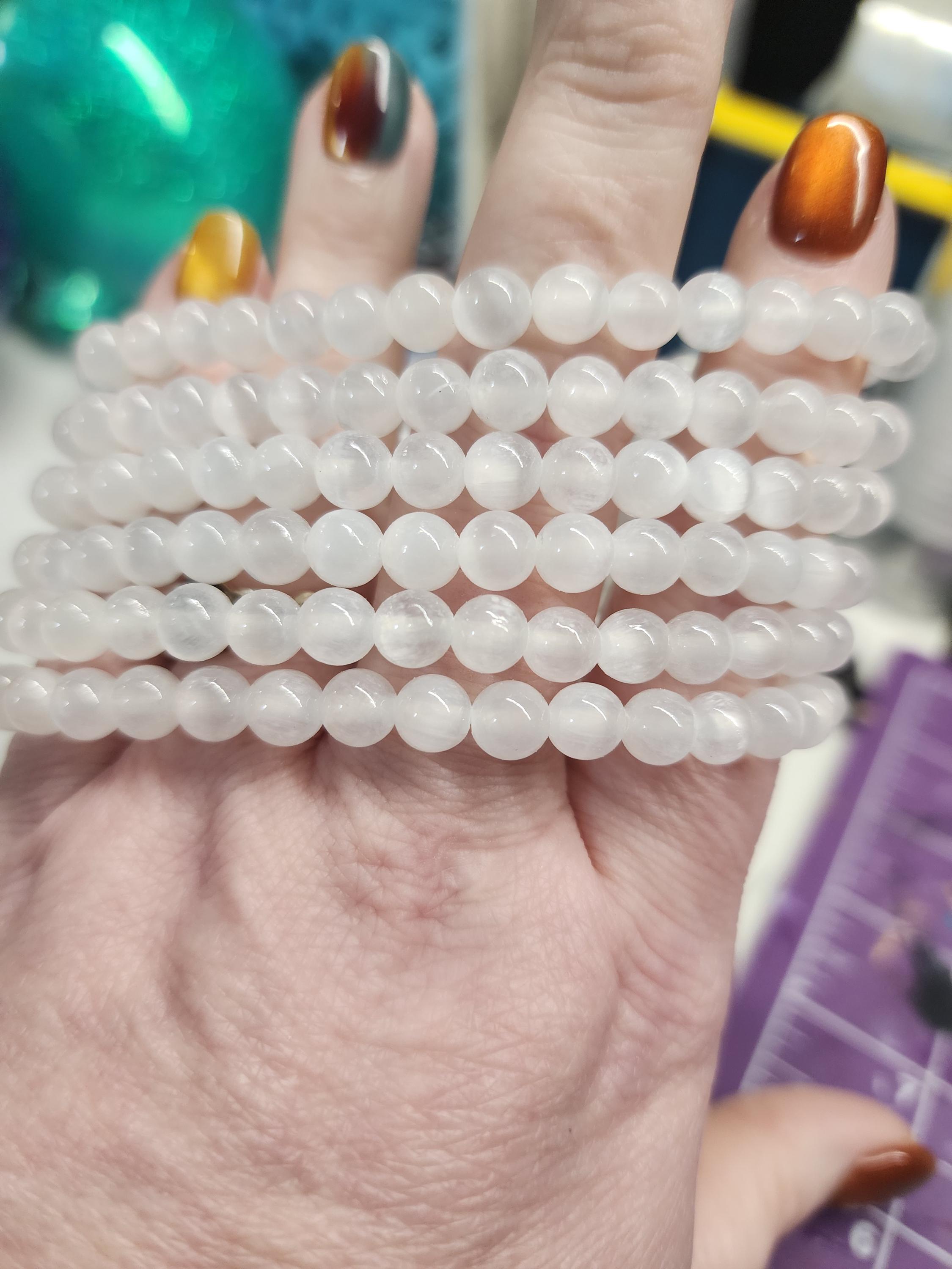 Satin Spar Bracelets | Selenite Bracelets | Natural Crystal Bracelet ...