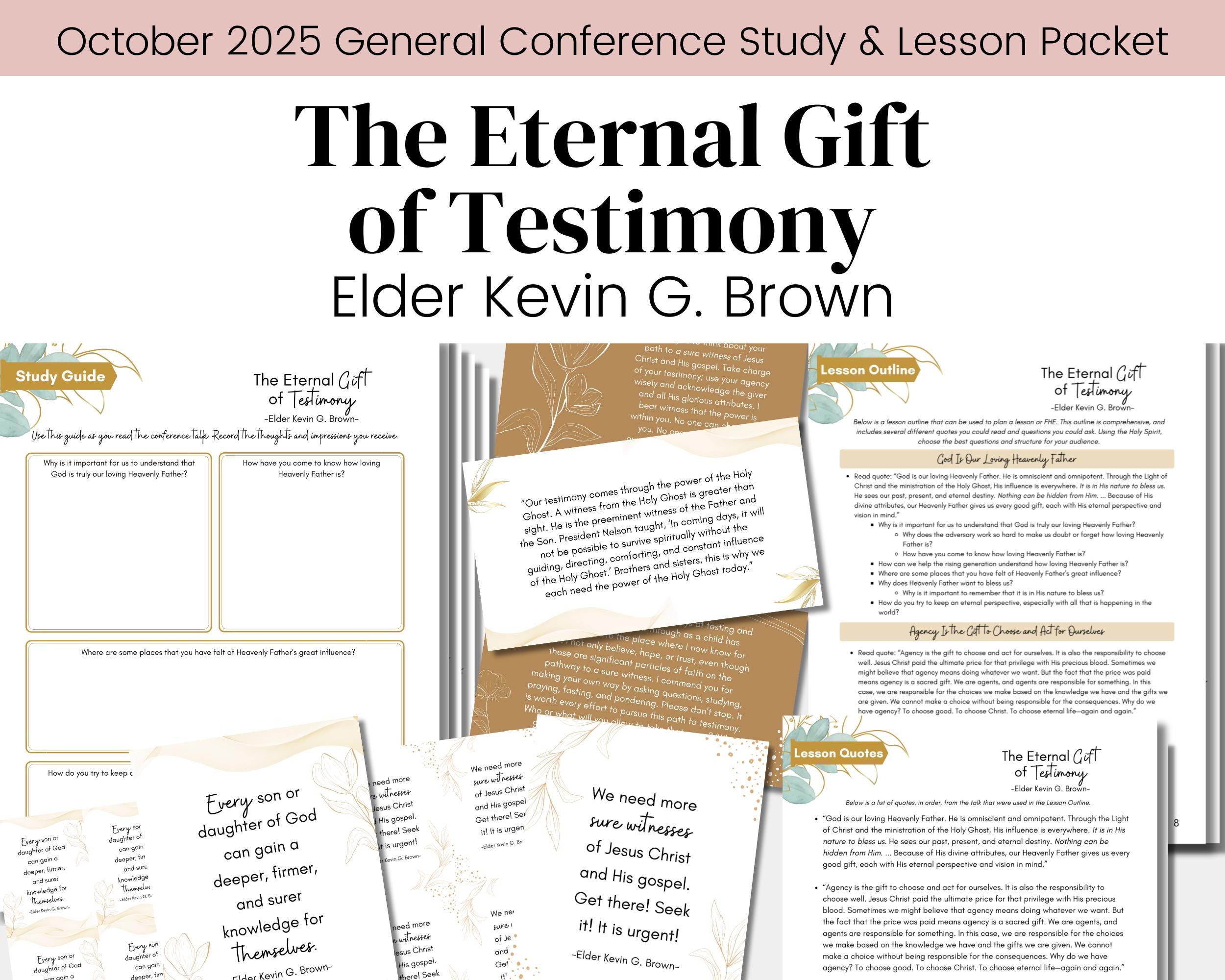 The Eternal Gift of Testimony| Elder Kevin G. Brown| LDS General ...