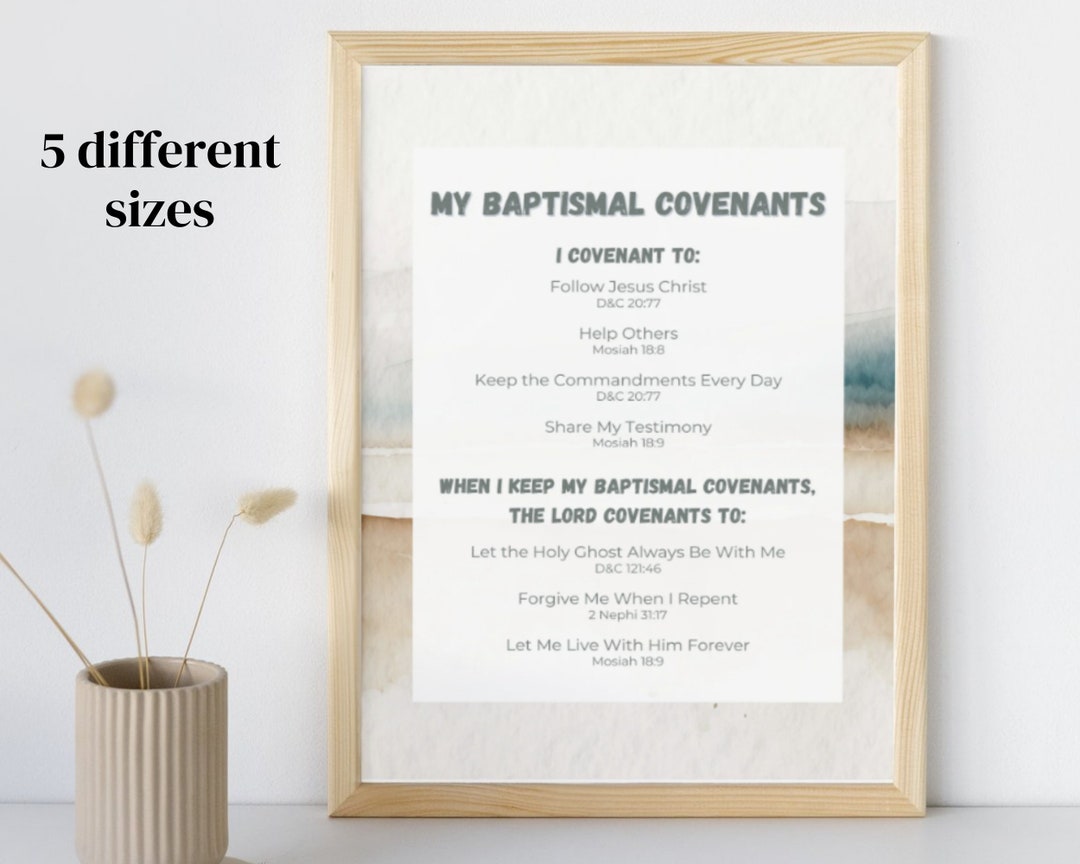 LDS Baptismal Covenant Printable- Primary Baptism Gift- Primary Handout ...