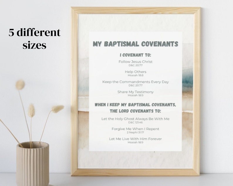 LDS Baptismal Covenant Printable- Primary Baptism Gift- Primary Handout ...