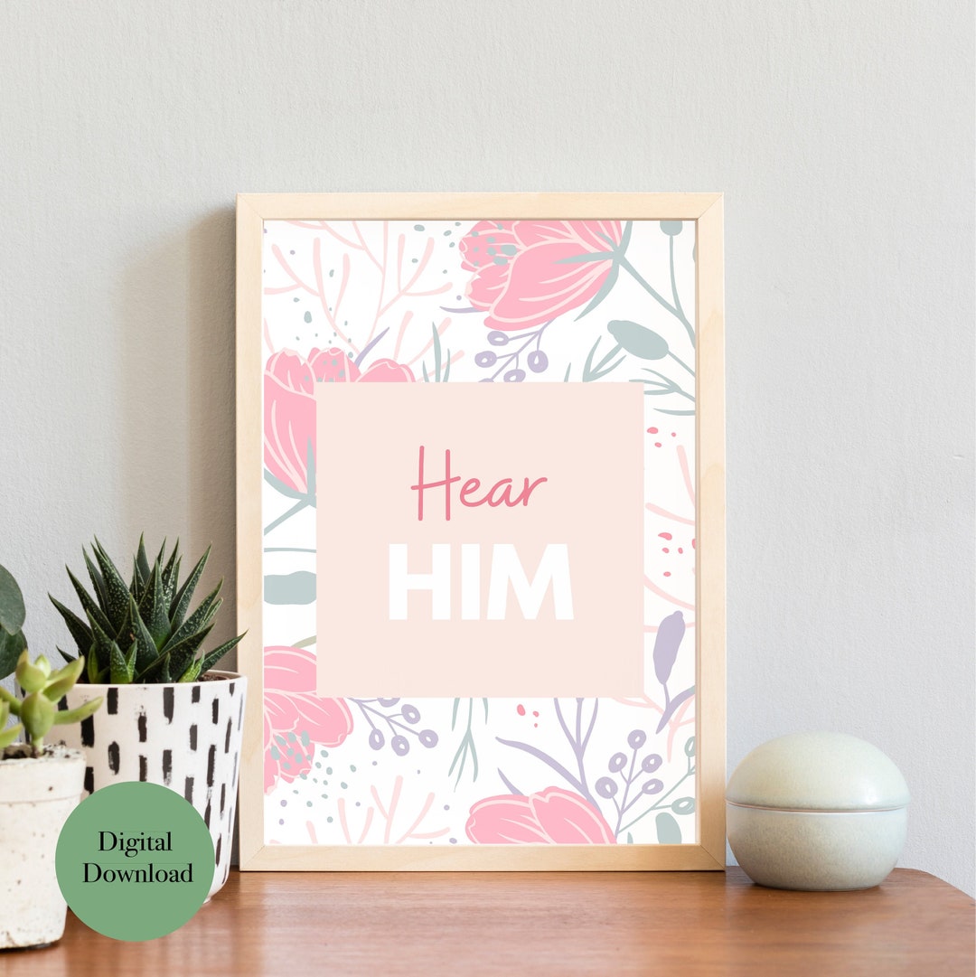 LDS Hear Him Printable- Digital Download- Floral - Etsy