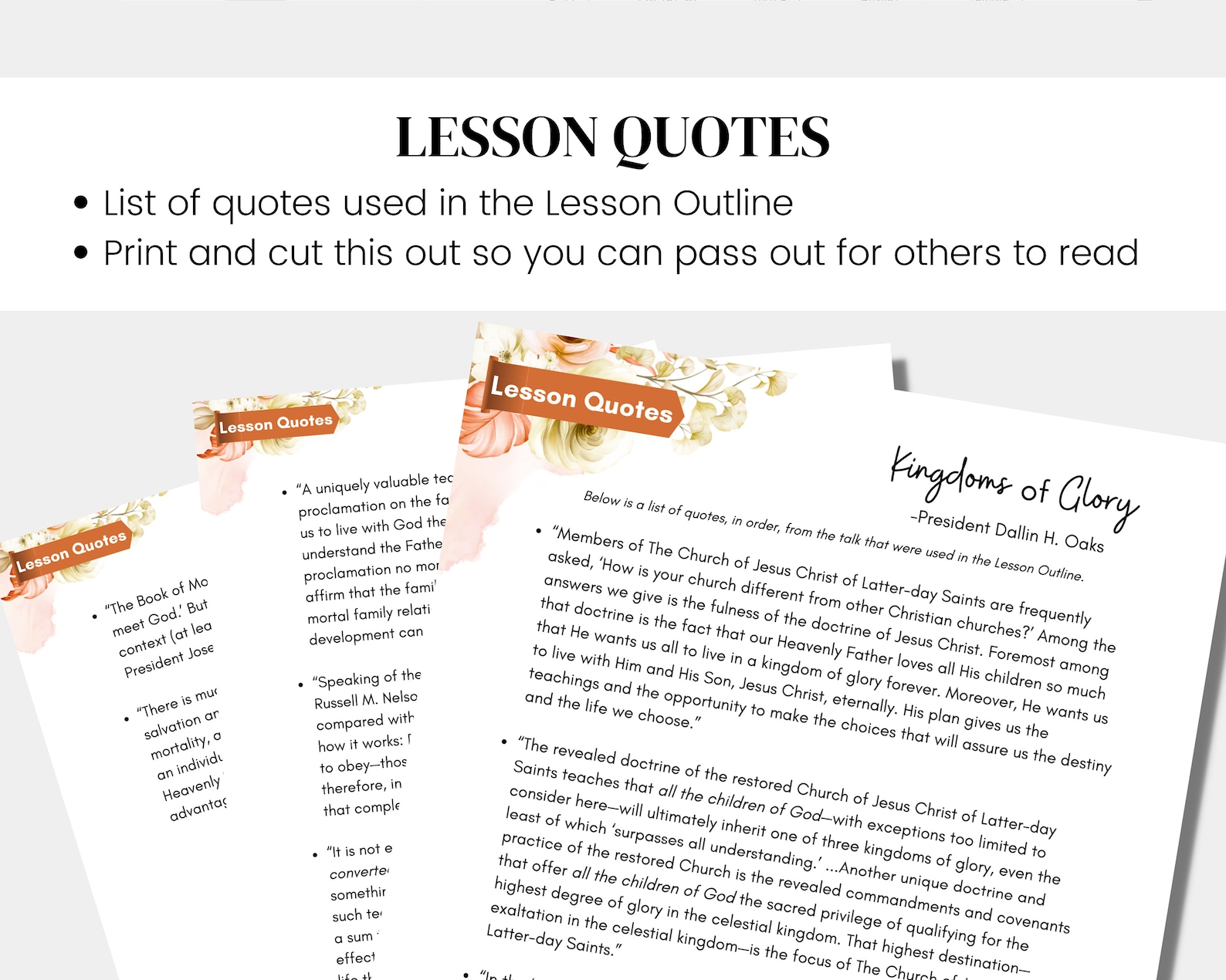 Kingdoms of Glory President Oaks General Conference Talk October 2023 ...