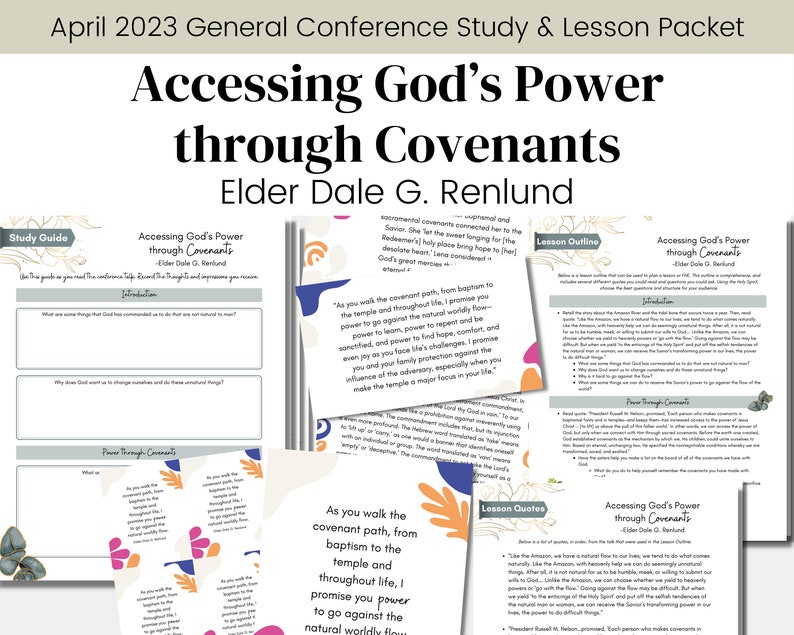 Accessing Gods Power Through Covenants Elder Renlund LDS Conference Talk April 2023 Study Guide ...