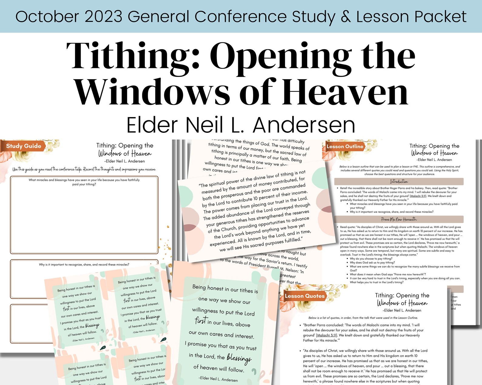 Tithing: Opening the Windows of Heaven- Elder Andersen- General ...