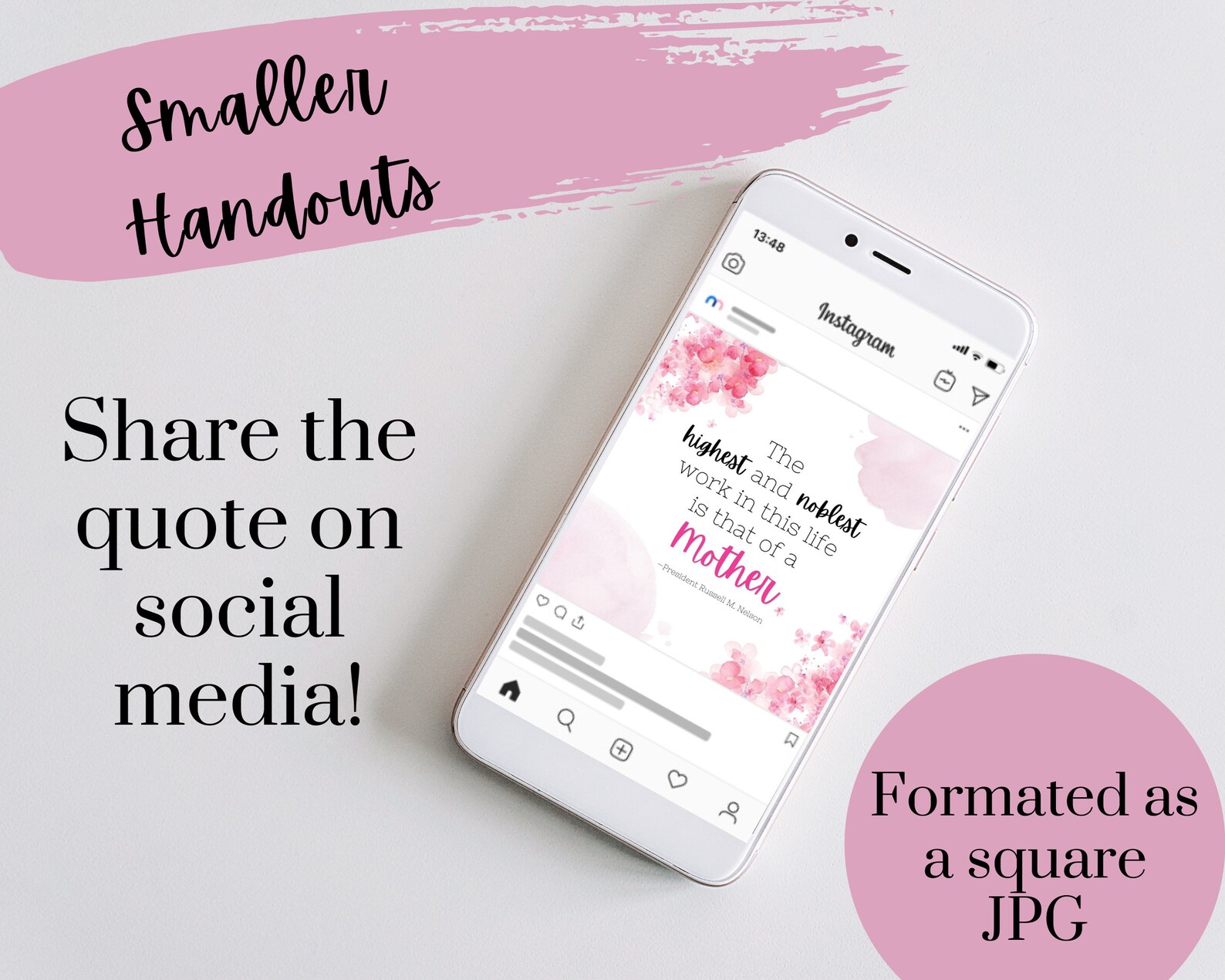 LDS Mother's Day Handout- LDS Mother's Day Quote- LDS Mother's Day Gift ...