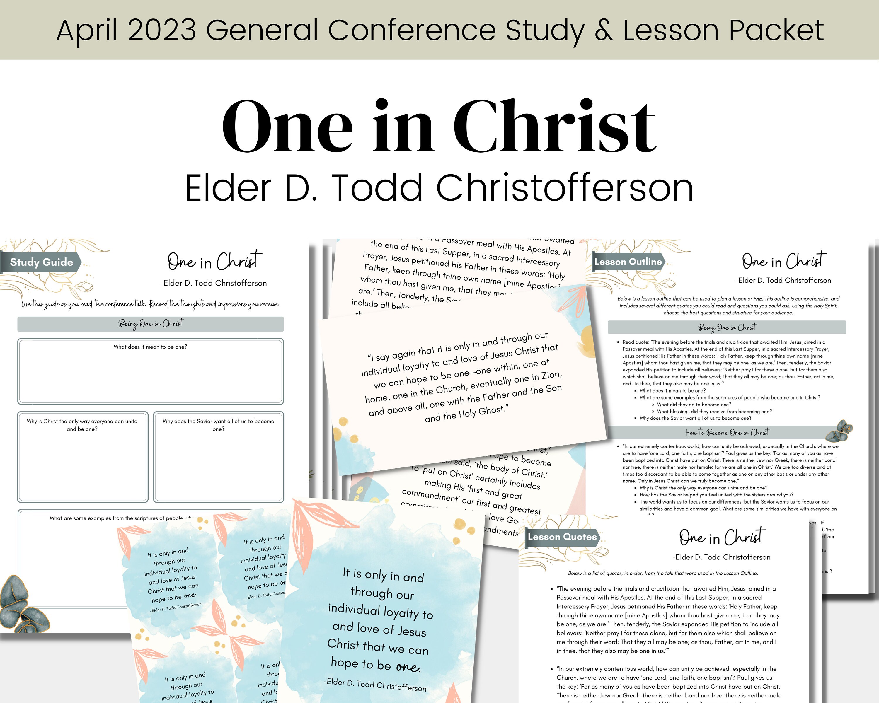 One in Christ Elder D. Todd Christofferson LDS Conference - Etsy