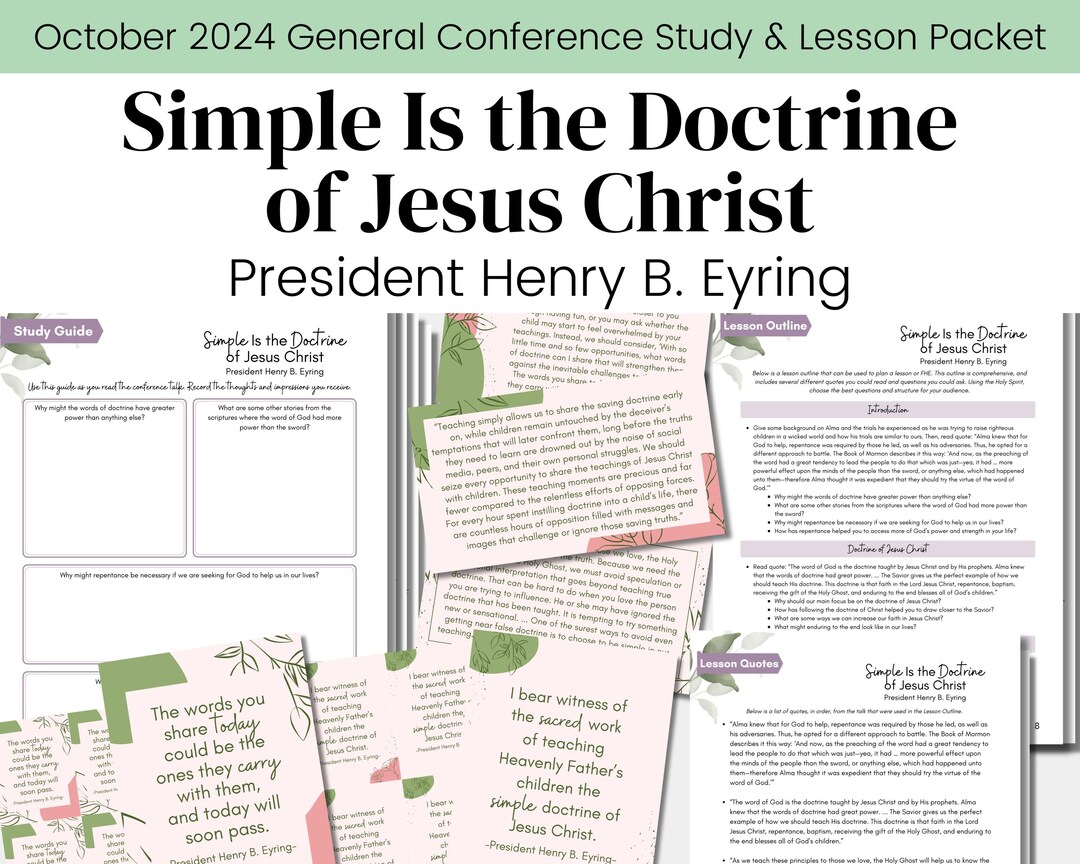 Simple is the Doctrine of Jesus Christ| President Eyring| LDS October ...