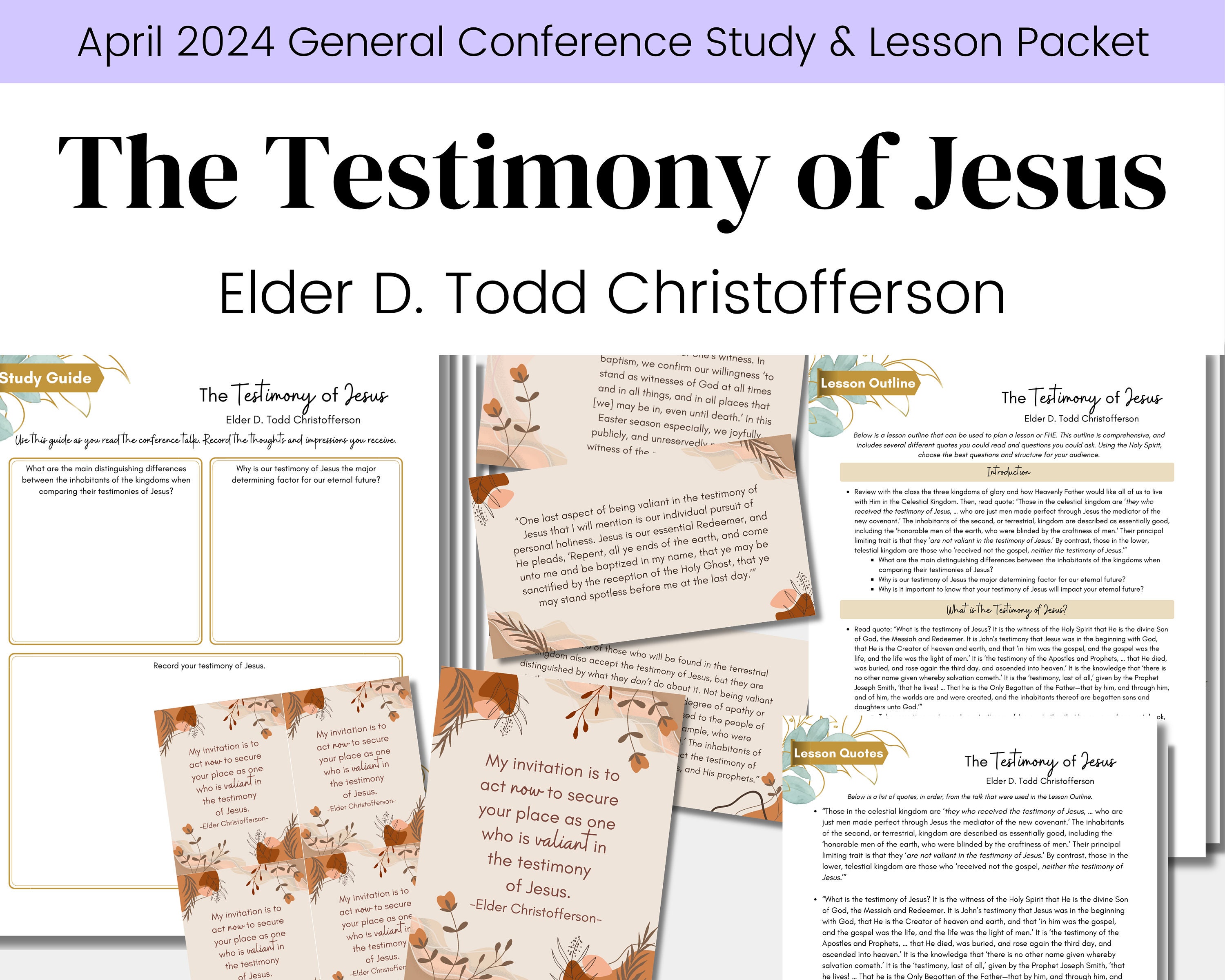 The Testimony of Jesus- Elder D. Todd Christofferson- LDS April 2024 ...