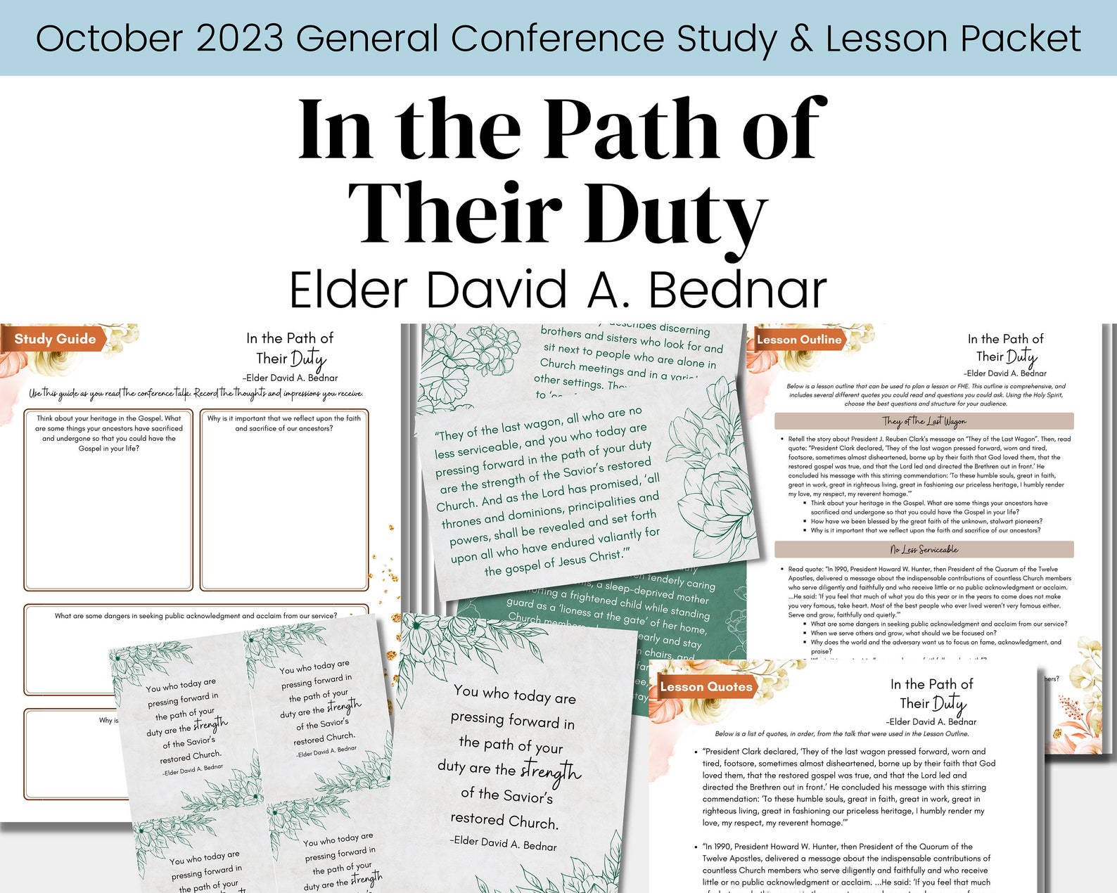 In the Path of Their Duty- Elder Bednar- General Conference Talk Oct ...