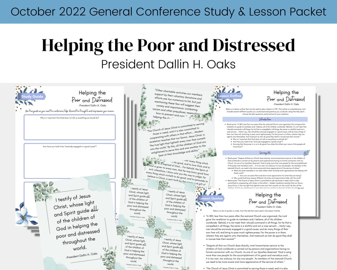 Helping the Poor and Distressed- President Oaks- Conference Talk ...