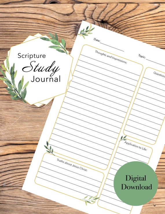 Scripture Study Journal Printable Digital Download LDS | Etsy