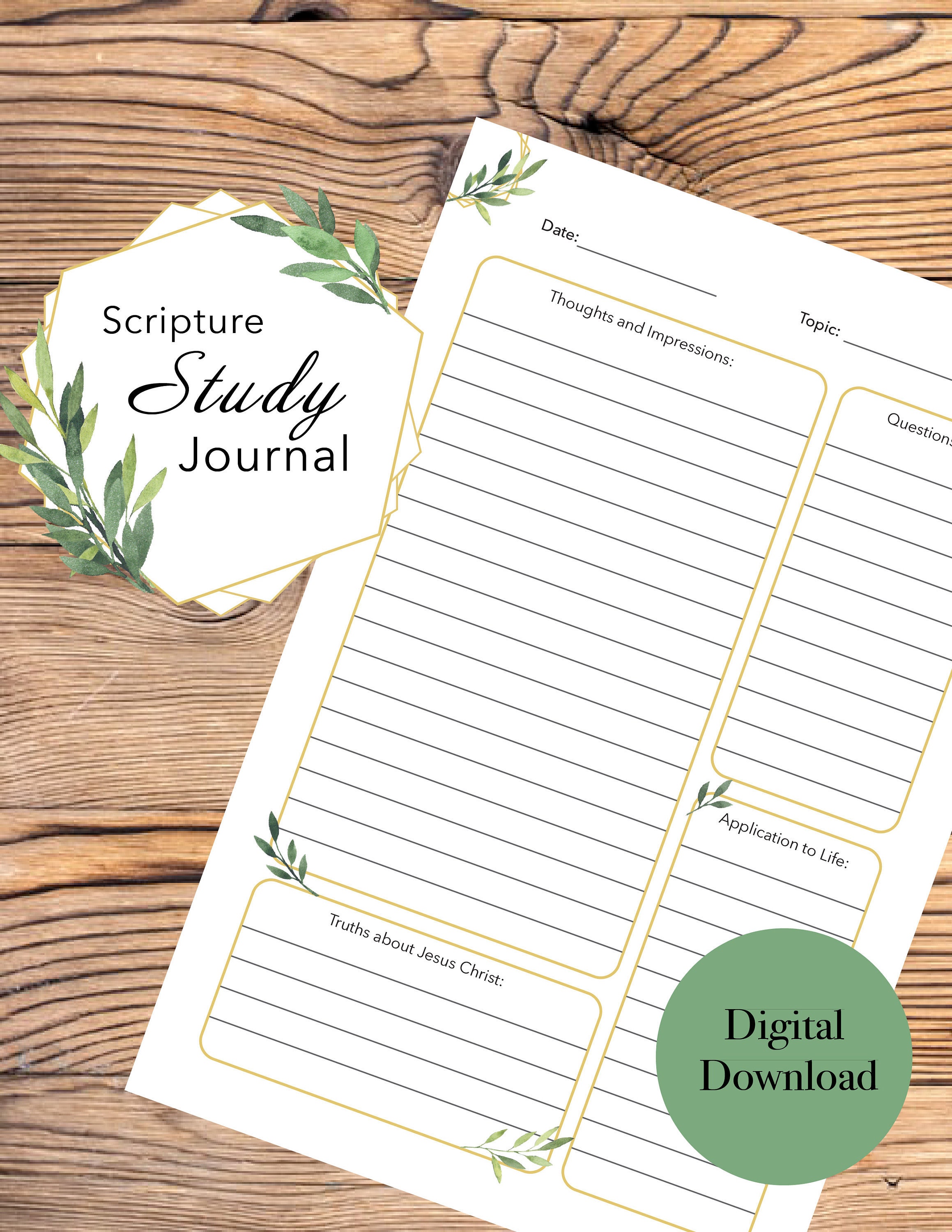 Scripture Study Journal Printable- Digital Download- LDS - Etsy