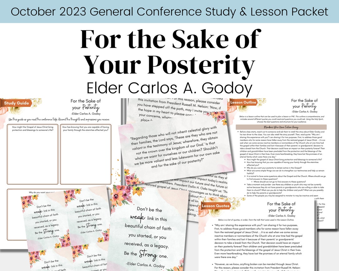 For the Sake of Your Posterity- Elder Godoy- General Conference Talk ...