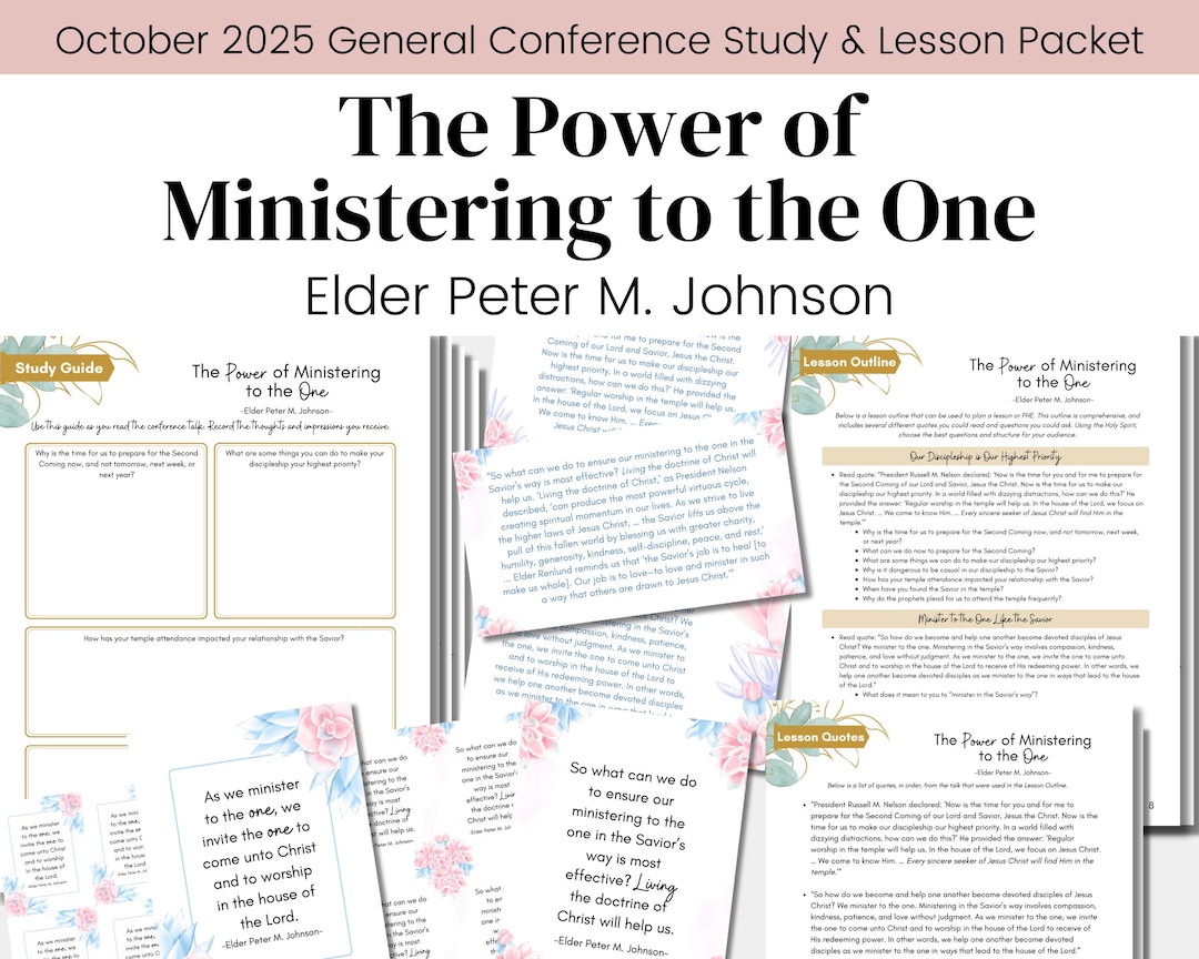 The Power of Ministering to the One| Elder Peter M. Johnson| LDS ...