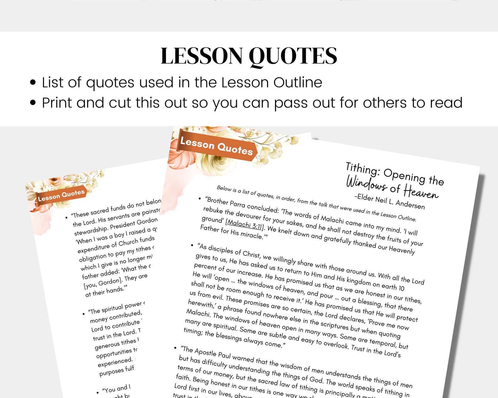 Tithing: Opening the Windows of Heaven- Elder Andersen- General ...