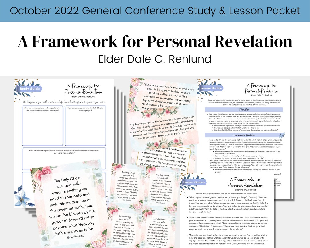 A Framework for Personal Revelation- Elder Renlund- Conference Talk ...