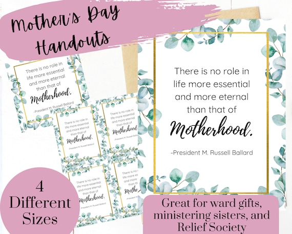 LDS Mother's Day Handout LDS Mother's Day Quote | Etsy