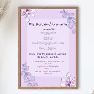 LDS Baptismal Covenant Printable- Primary Baptism Gift- Primary Handout ...
