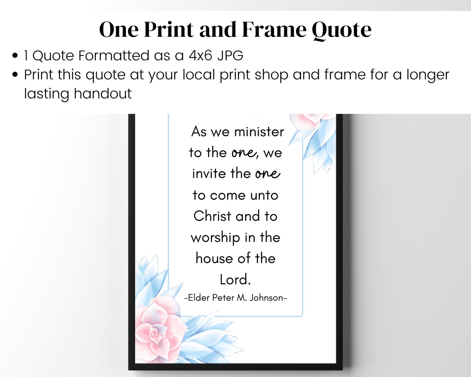 The Power of Ministering to the One| Elder Peter M. Johnson| LDS ...