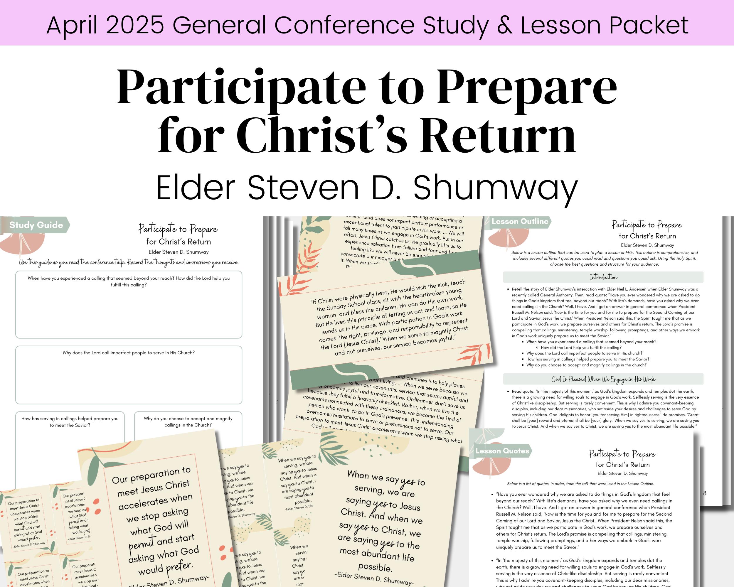 Participate to Prepare for Christ’s Return| Elder Shumway LDS General ...