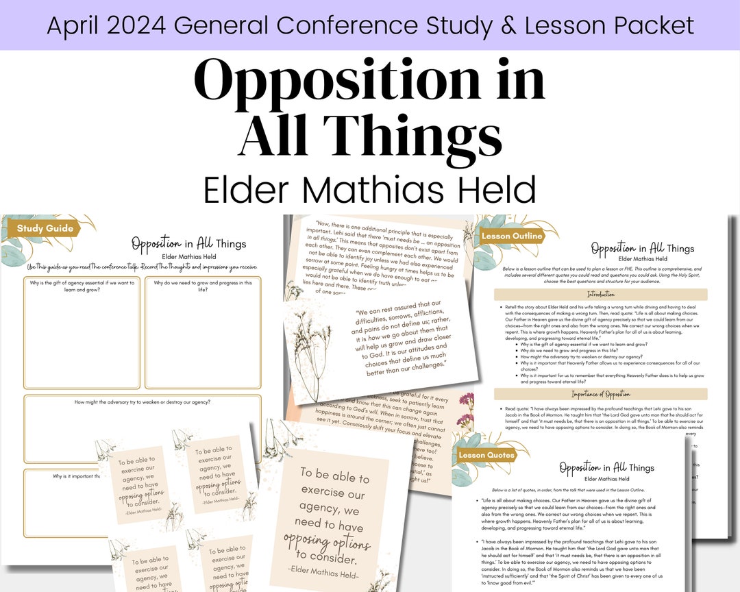 Opposition in All Things- Elder Mathias Held -LDS April 2024 General ...