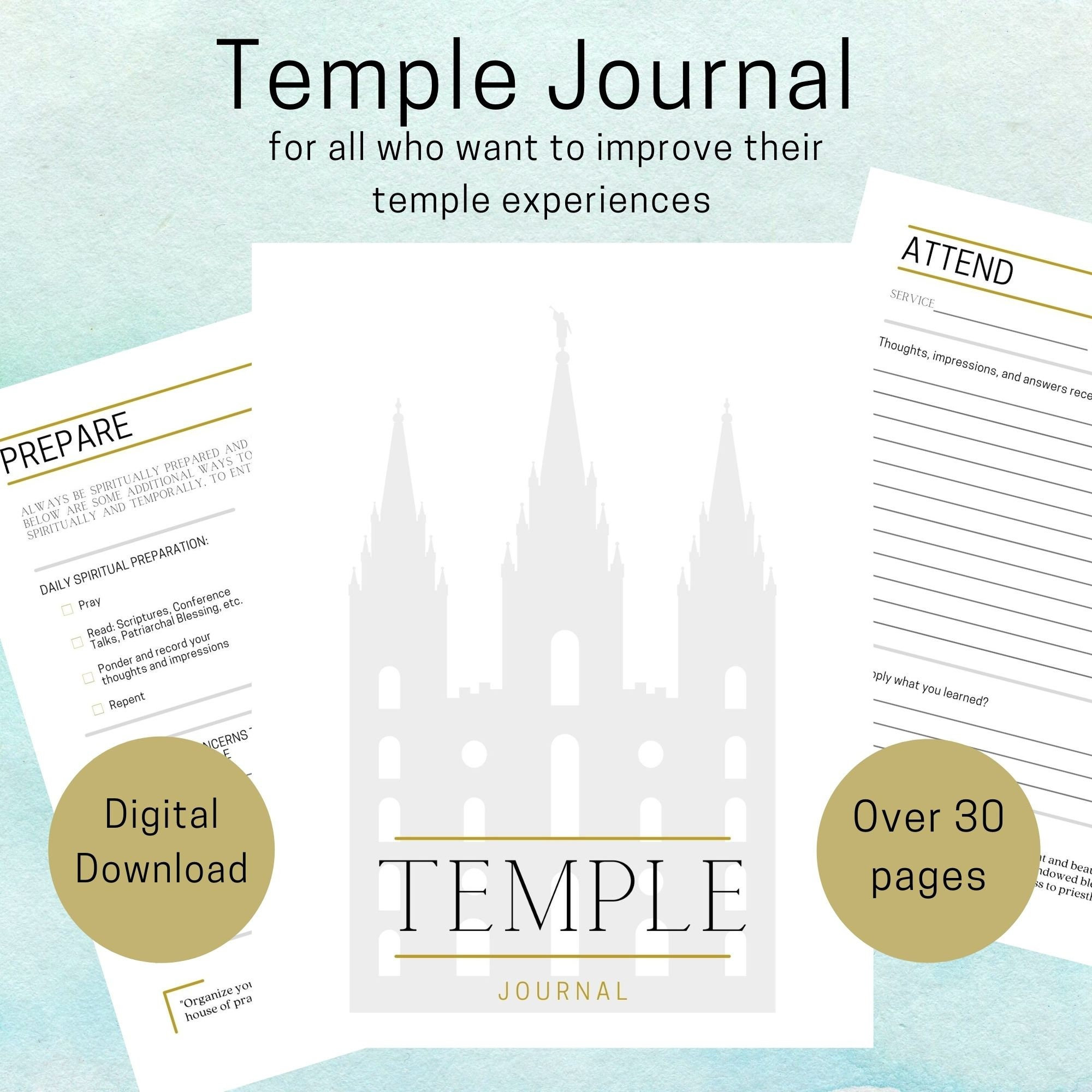 Temple Journal- LDS Temple Workbook for Youth and Adults- Digital ...