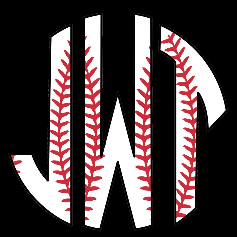Personalized Baseball Circle Monogram PNG SVG Digital - Etsy