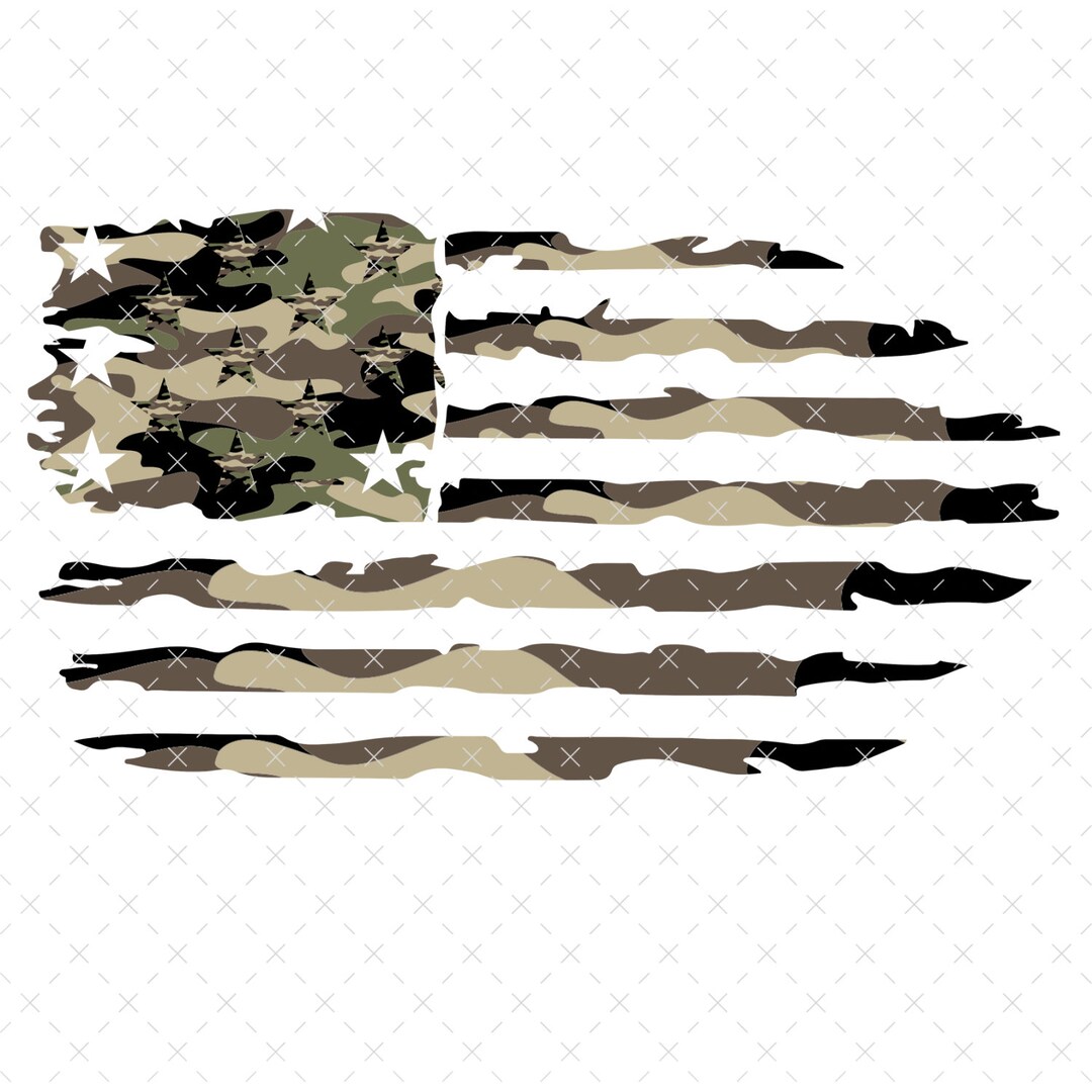 Distressed Camo Flag | DTF Transfer - Etsy