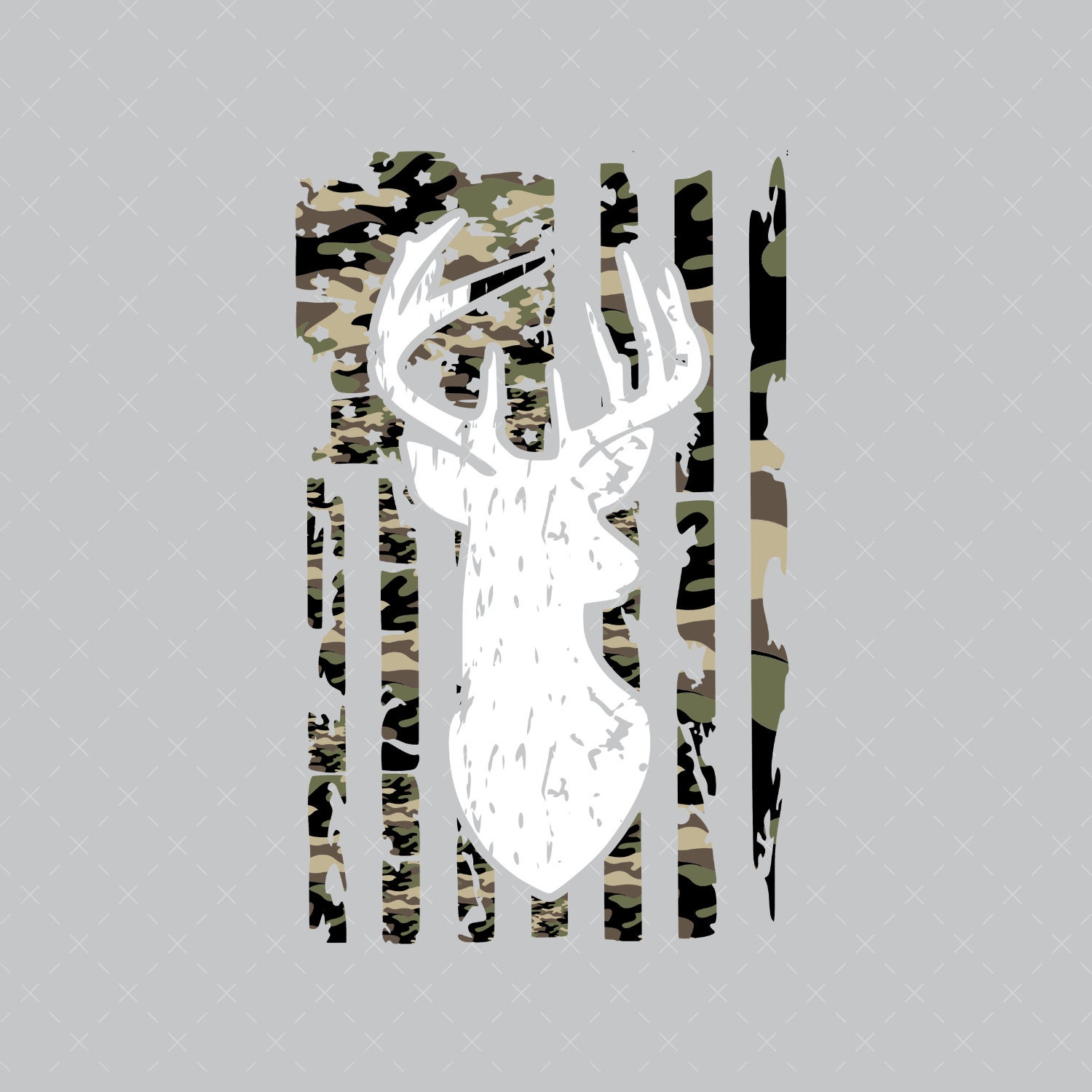 Distressed Buck Flag Camo DTF Transfer - Etsy