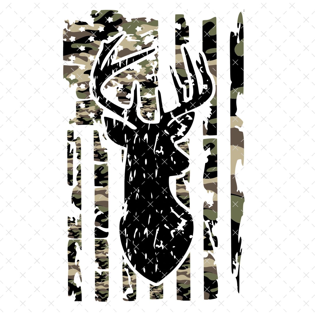Distressed Buck Flag Camo | DTF Transfer - Etsy