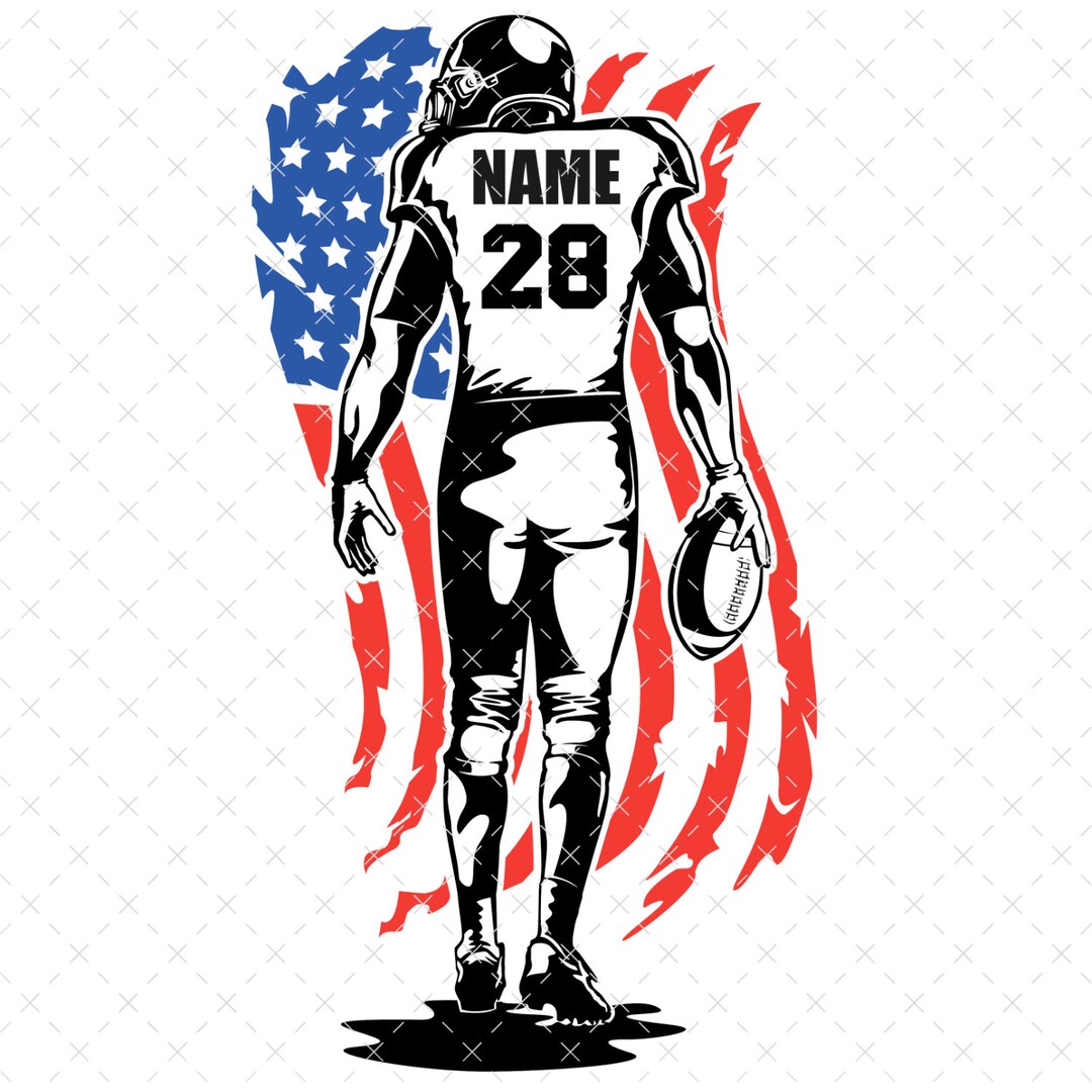 Football Player American Flag | Custom DTF Transfer - Etsy