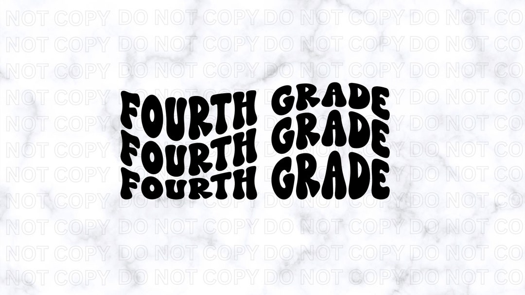 Fourth Grade Stacked Wavy - PNG, SVG Digital Download ONLY - Etsy