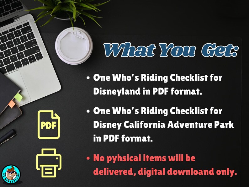 Disneyland Resort Ride Checklist Planner Printable PDF Download Disney ...