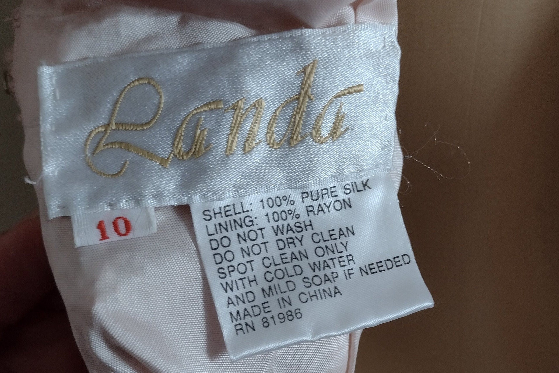 Pink Long Sleeve Fully Beaded Vintage Landa Gown With Detachable Train ...