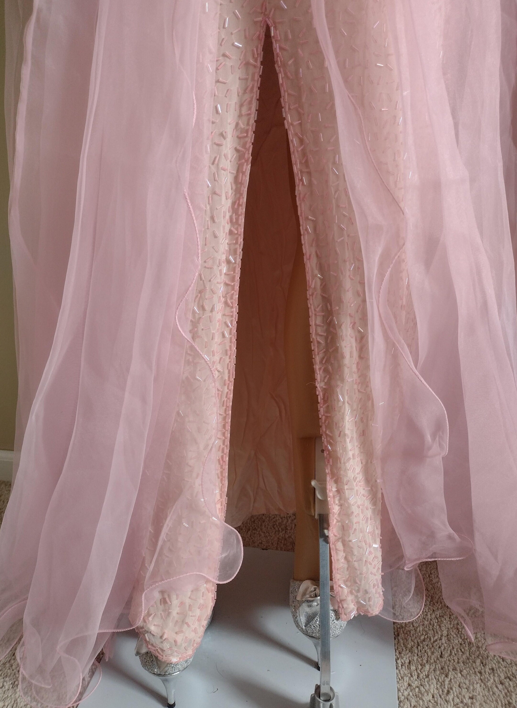 Pink Long Sleeve Fully Beaded Vintage Landa Gown With - Etsy