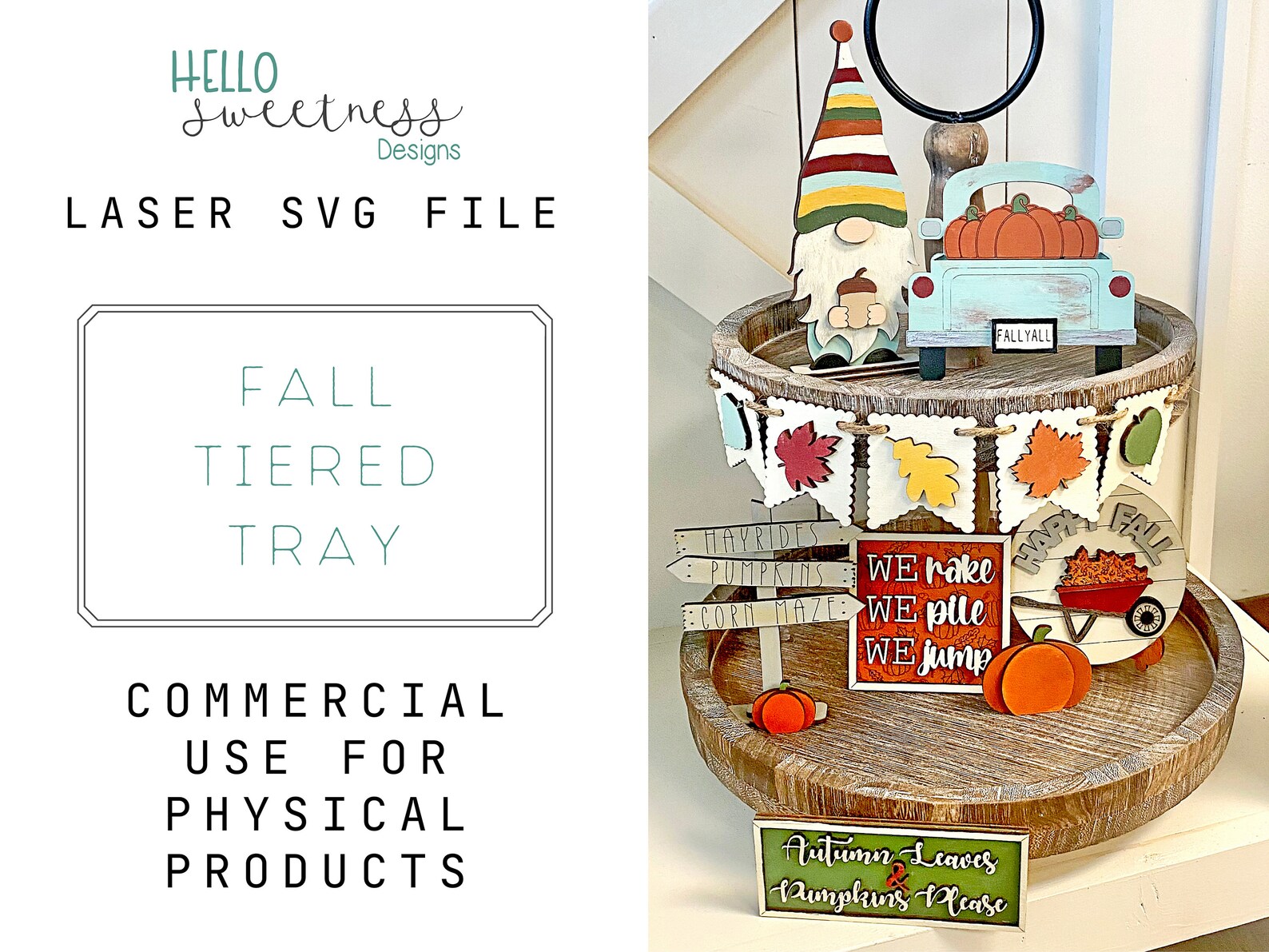 Fall Laser File, Gnome SVG, Fall Tiered Tray Decor - Etsy