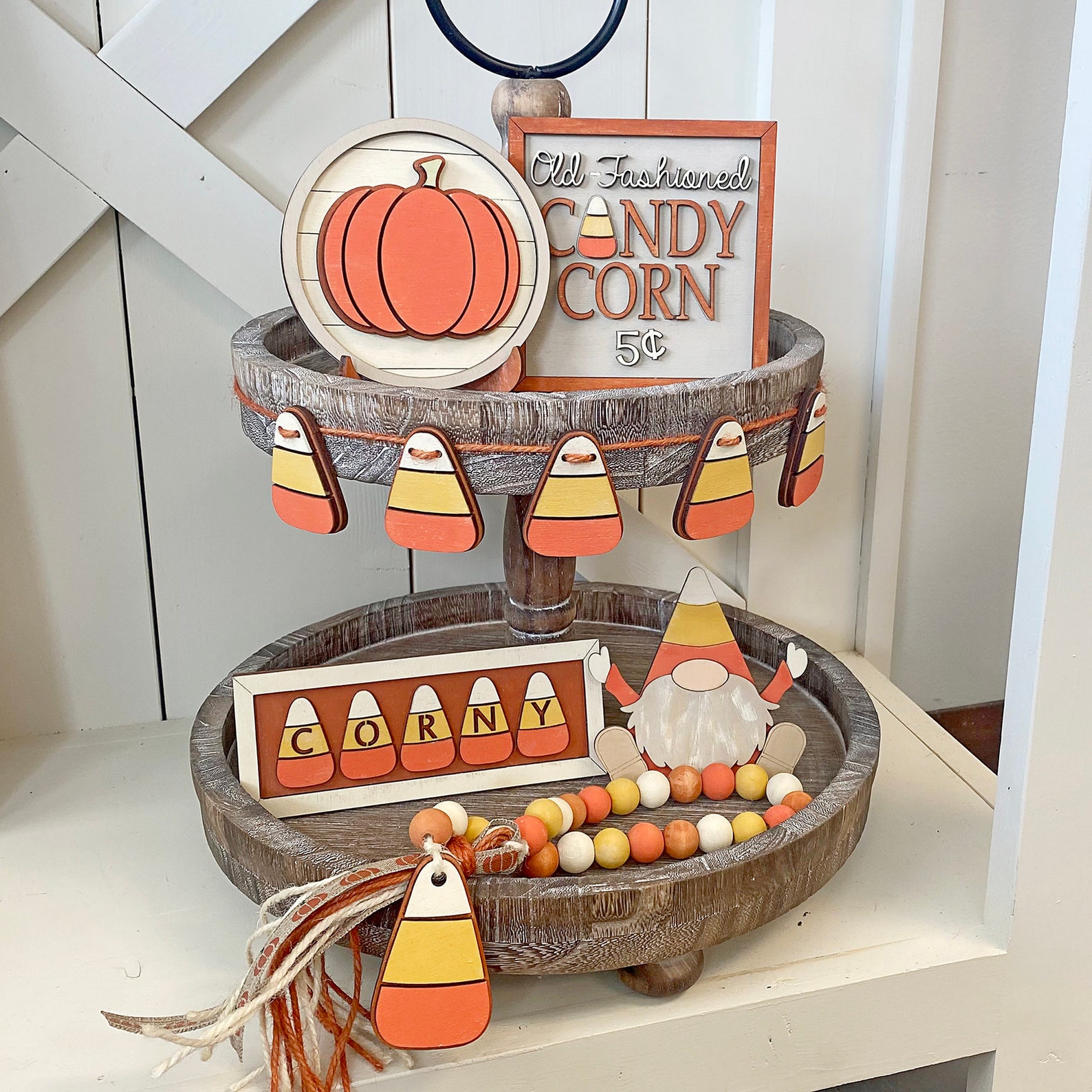 Candy Corn Laser File / Halloween SVG / Fall Gnome Tiered Tray Decor - Etsy