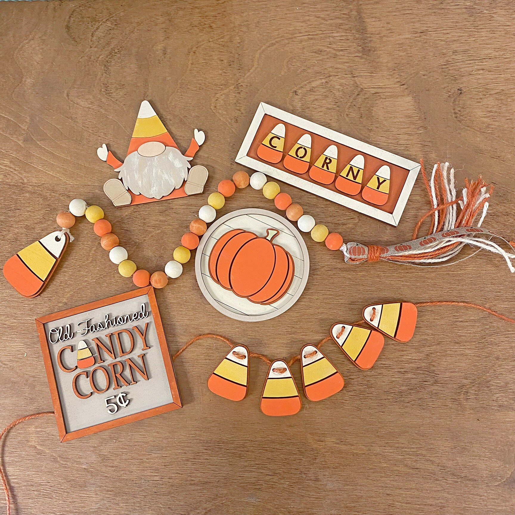 Candy Corn Laser File / Halloween SVG / Fall Gnome Tiered Tray Decor - Etsy